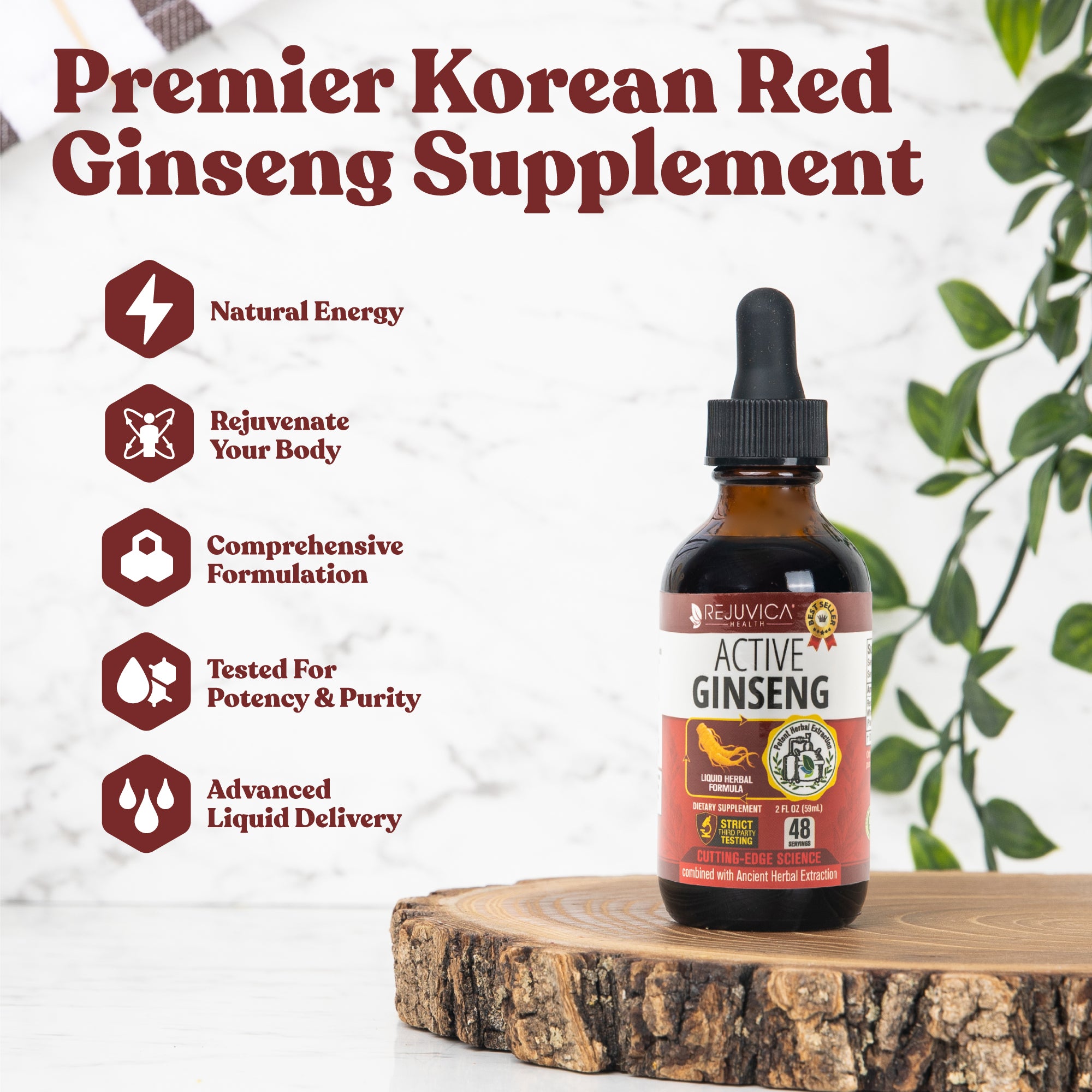 Active Ginseng Korean Red Panax Ginseng with Natural Ginsenosides ...